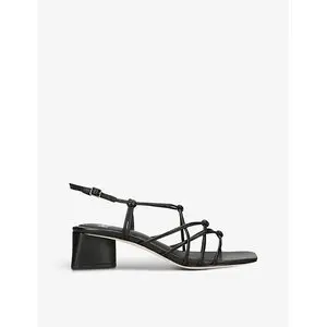 Paige Gianna Strap-embellished Leather Heeled Sandals - Black