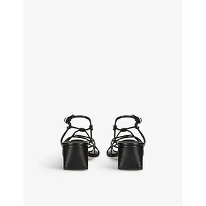 Paige Gianna Strap-embellished Leather Heeled Sandals - Black