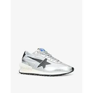 GOLDEN GOOSE Marathon Runner Leather And Mesh Low-top Trainers - Silver Com