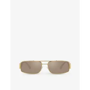 Versace Greca-hardware Metal Sunglasses - Gold
