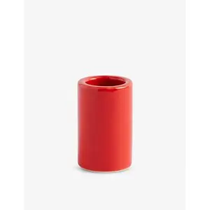 HAY Cylindrical Stoneware Toothbrush Holder - Red
