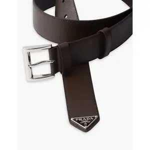 Prada Logo-embellished Leather Belt - Brown