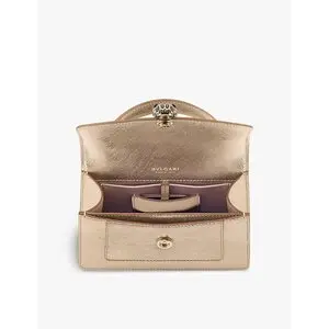 BVLGARI Serpenti Forever Mini Stud-embellished Leather Top-handle Bag