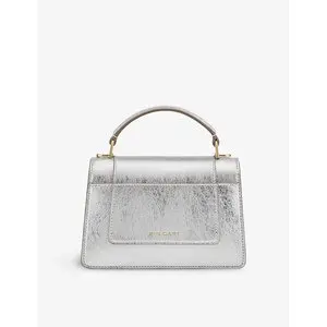BVLGARI Serpenti Forever Mini Stud-embellished Leather Top-handle Bag