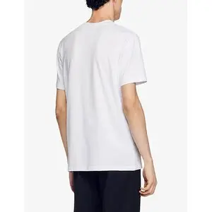 Sandro Logo-embroidered Regular-fit Cotton T-shirt - Naturels