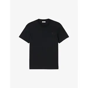 Sandro Logo-embroidered Regular-fit Cotton T-shirt M Noir / Gris