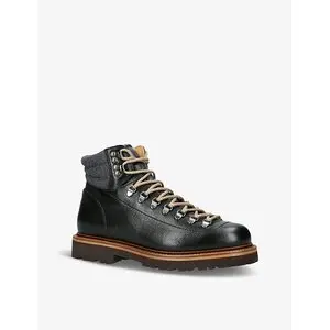 Brunello Cucinelli Chunky-sole Leather Hiking Boots