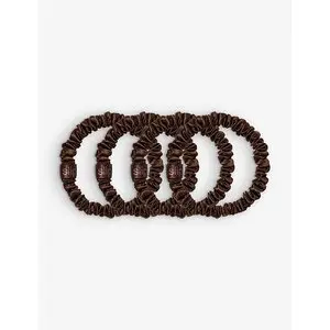 Slip Skinny Silk Scrunchies Pack Of Four - Dark Brown
