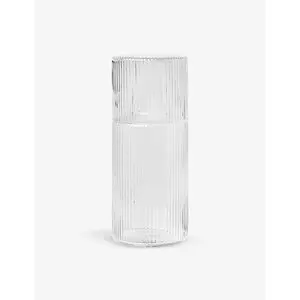 FERM LIVING Ripple Textured Small Glass Carafe Set 500ml - One-color