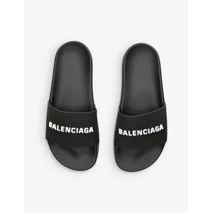 Balenciaga Logo-embossed Rubber Slides