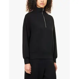 Varley Hawley Funnel-neck Jersey Sweatshirt - Black