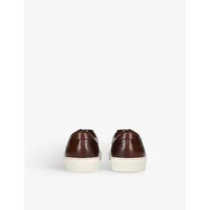 LOAKE Sprint Contrast-stitch Leather Low-top Trainers - Dark Brown