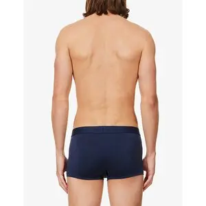 Calvin Klein Elasticated-waistband Pack Of Three Stretch-jersey Trunks - Blue Grey