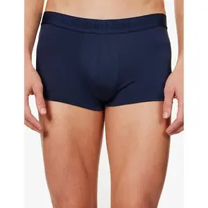 Calvin Klein Elasticated-waistband Pack Of Three Stretch-jersey Trunks - Blue Grey