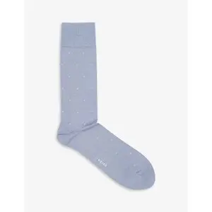 REISS Spot-Print Cotton Ankle Socks Airforce Blue