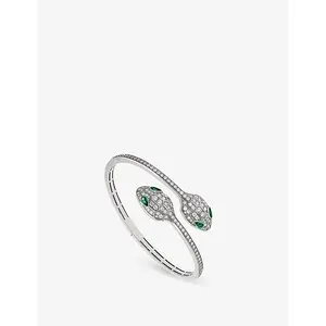 BVLGARI Serpenti Diamond Bangle Bracelet - White Gold