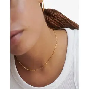 Monica Vinader Mini Paperclip Chain Choker - Gold