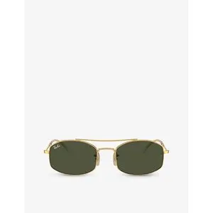 Ray-ban Oval-frame Metal Sunglasses - Gold