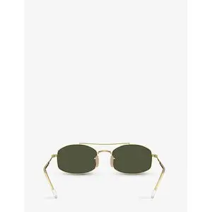 Ray-ban Oval-frame Metal Sunglasses - Gold