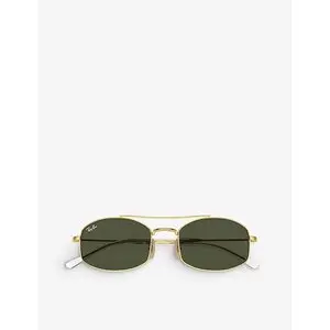 Ray-ban Oval-frame Metal Sunglasses - Gold