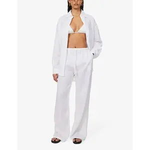 AEXAE Straight-leg Mid-rise Linen Trousers