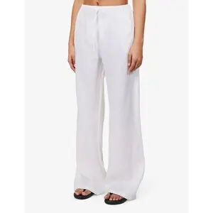 AEXAE Straight-leg Mid-rise Linen Trousers