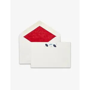 Smythson Umbrella-motif Correspondence Cards Box Of Ten - White Wove