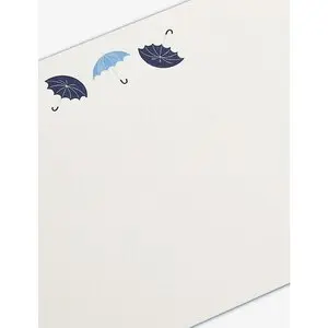 Smythson Umbrella-motif Correspondence Cards Box Of Ten - White Wove