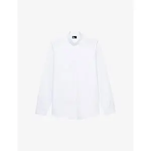 The Kooples Curved-hem Slim-fit Cotton Shirt