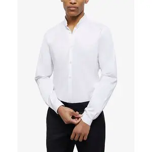 The Kooples Curved-hem Slim-fit Cotton Shirt