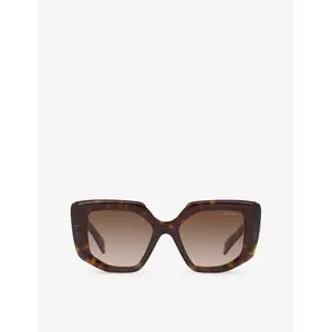 Prada Pr 14zs Irregular Sunglasses - Brown