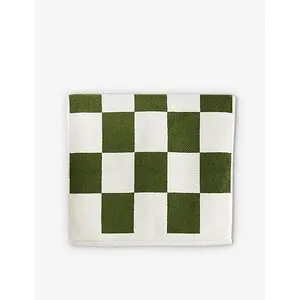HAY Check-pattern Cotton Bath Mat 50cm X 90cm - Matcha