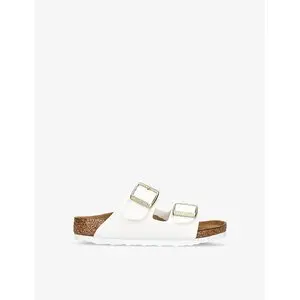 BIRKENSTOCK Arizona Double-strap Patent-leather Flat Sandals - White
