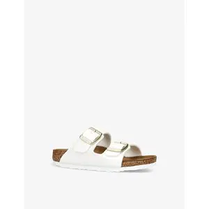 BIRKENSTOCK Arizona Double-strap Patent-leather Flat Sandals - White