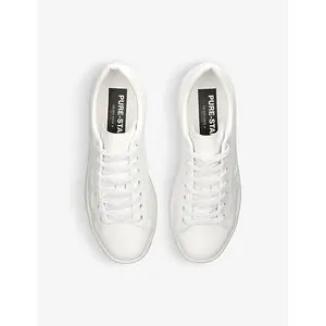 GOLDEN GOOSE Star-embroidered Faux-leather Low-top Trainers - White
