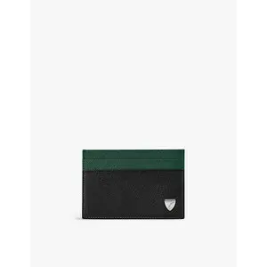 ASPINAL OF LONDON Slim Brand-plaque Leather Card Holder - Black
