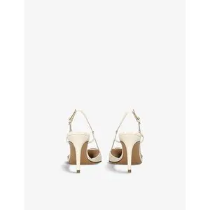 Valentino Garavani Vlogo 80 Patent-leather Slingback Courts - Winter Wht