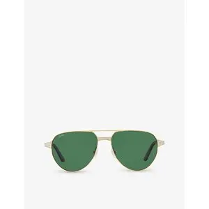 CARTIER Ct0425s Pilot-frame Sunglasses - Gold