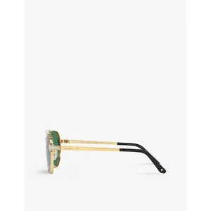 Cartier Ct0425s Pilot-frame Sunglasses - Gold