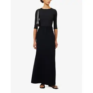 Vince Ribbed Round-neck Top - Black
