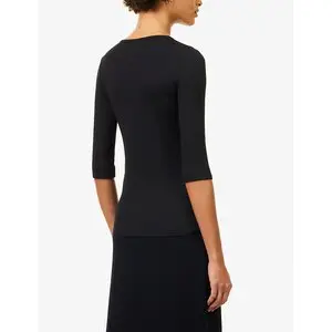 Vince Ribbed Round-neck Top - Black