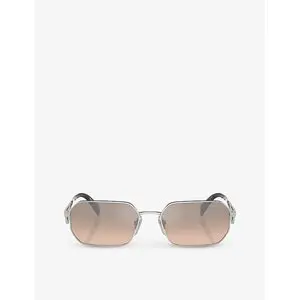 Prada Irregular-frame Metal Sunglasses - Silver