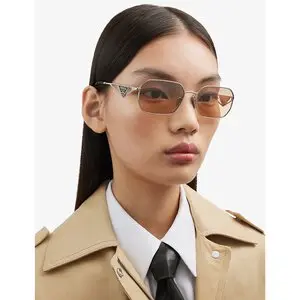 Prada Irregular-frame Metal Sunglasses
