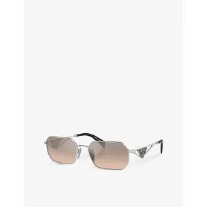 Prada Irregular-frame Metal Sunglasses