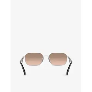Prada Irregular-frame Metal Sunglasses