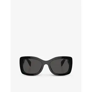 Prada Pr A08s Oval-frame Sunglasses - Black
