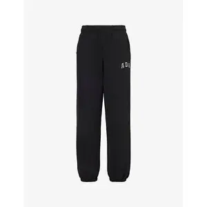 ADANOLA Logo-embroidered Straight-leg Cotton-jersey Jogging Bottoms - Black