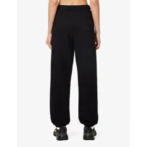 ADANOLA Logo-embroidered Straight-leg Cotton-jersey Jogging Bottoms - Black