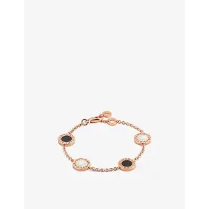 BVLGARI 18ct Mother Of Pearl And Onyx Bracelet - Rose Gold