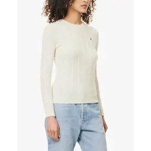 Polo Ralph Lauren Logo-embroidered Cable-knit Wool And Cashmere Jumper - Authentic Cream